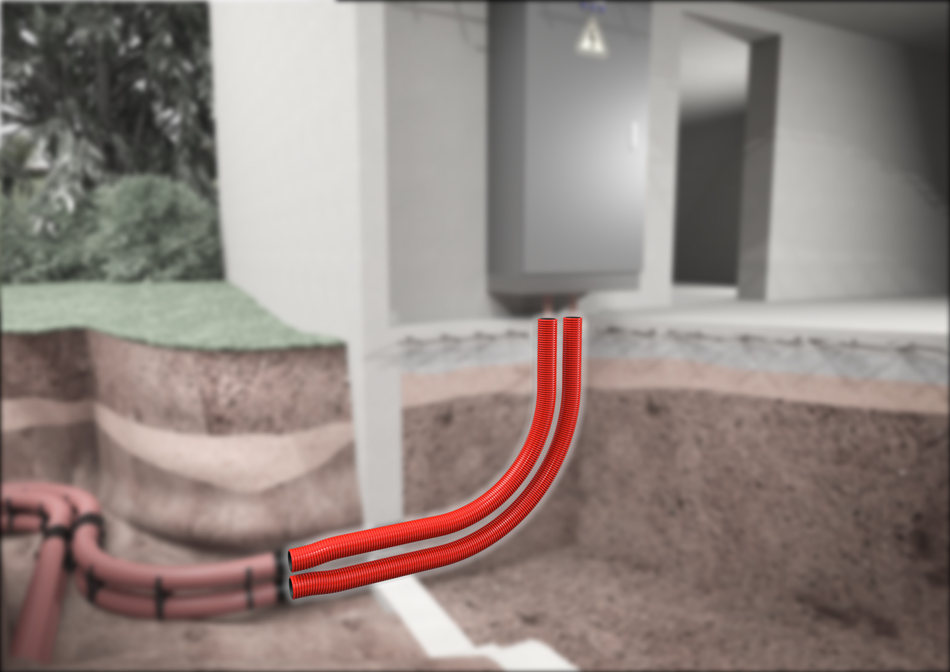 Evopipes applications - Building electrical connection