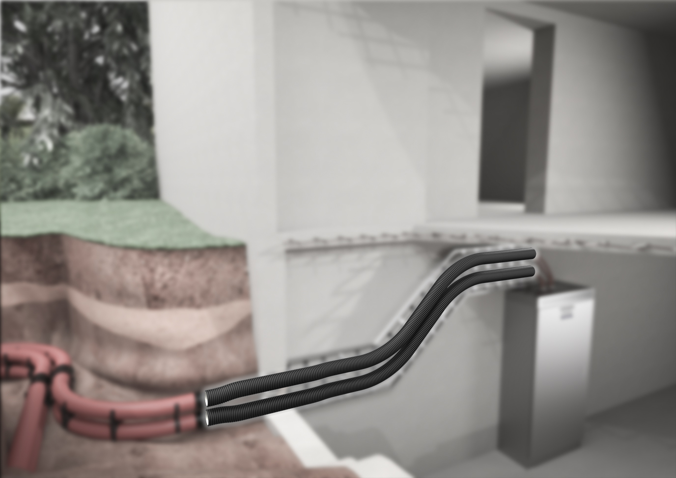 Evopipes applications - Building electrical connection with entry in ...