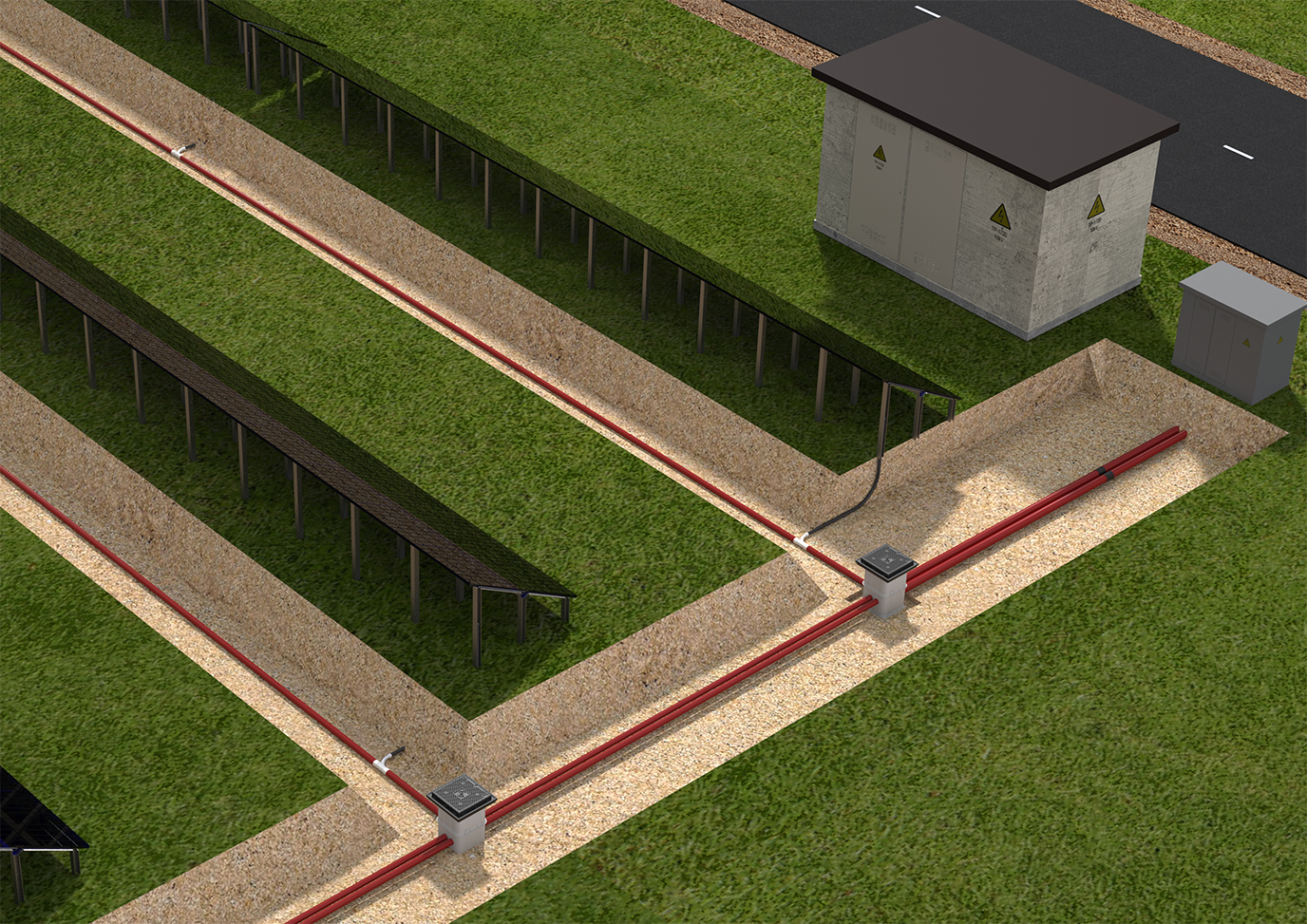 Evopipes applications - Centralized solar parks