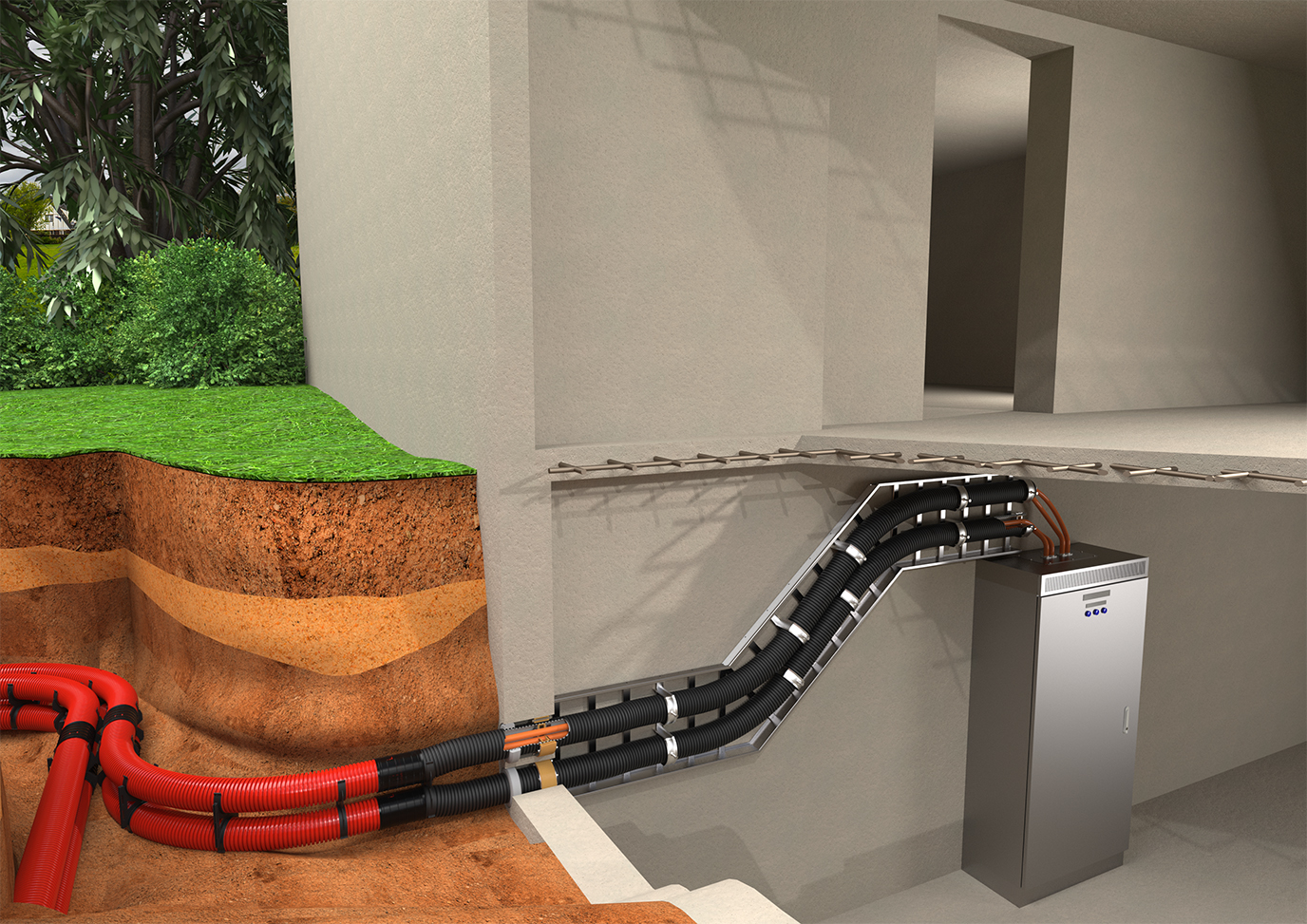 Evopipes applications - Building electrical connection with entry in ...