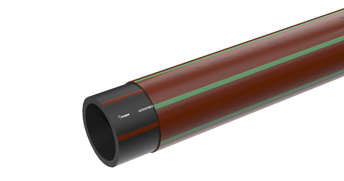 ULTRASTRESS PROTECT PE100-RC type wastewater pipes with protective layer