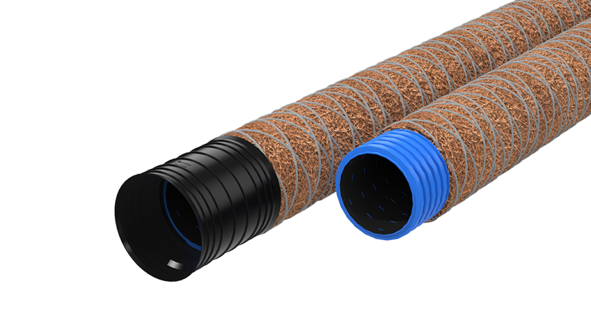 EVODRAIN FLEX ar kokosšķiedru filtru 360° Pilnīgi perforēts (TP), HDPE ...