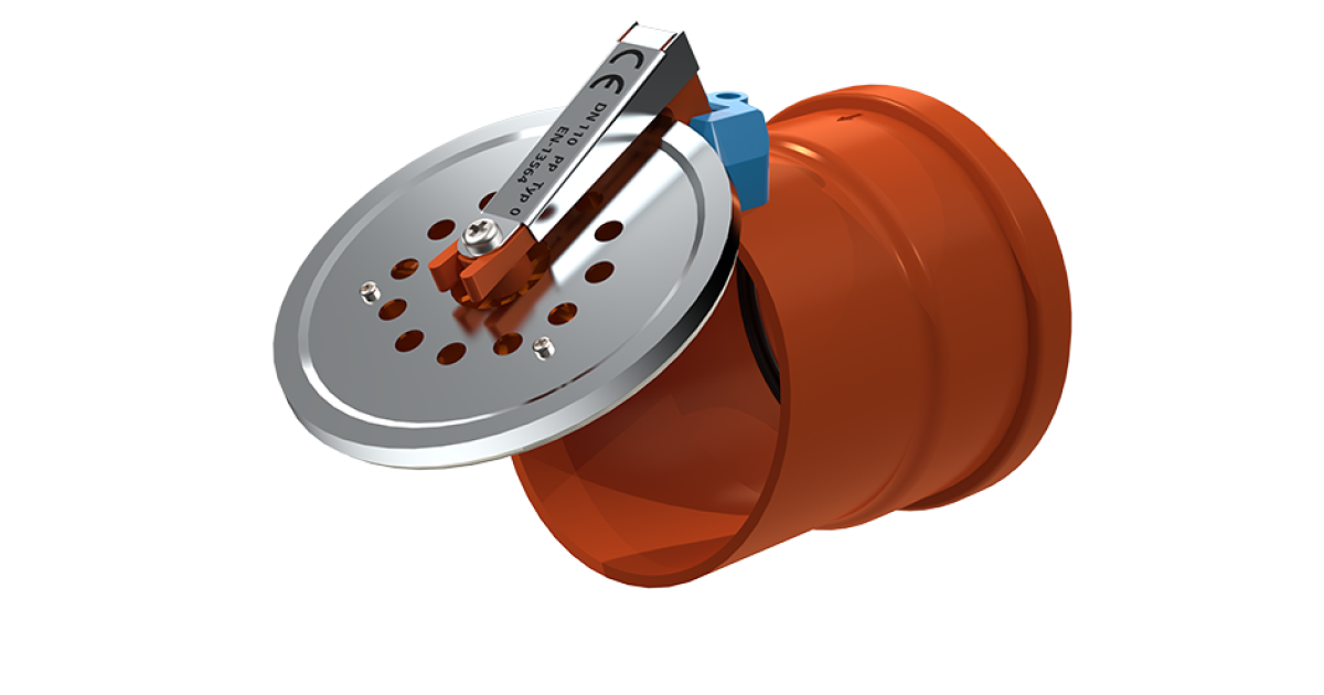 Flap valve (PP) For smooth-wall pipes