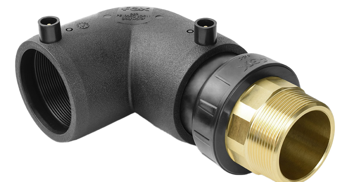 Electrofusion elbow with PE/BRASS transition 90° Electrofusion fitting PE100-RC