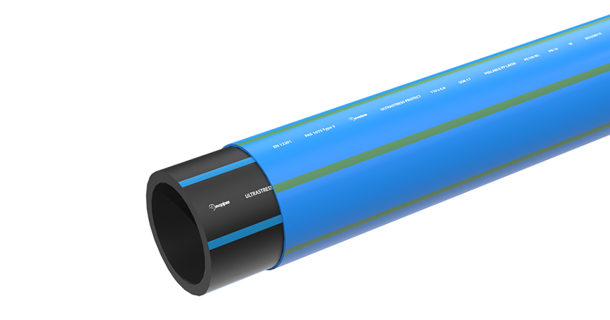 ULTRASTRESS PROTECT Dricksvattenrör av typen PE100-RC med skyddsskikt