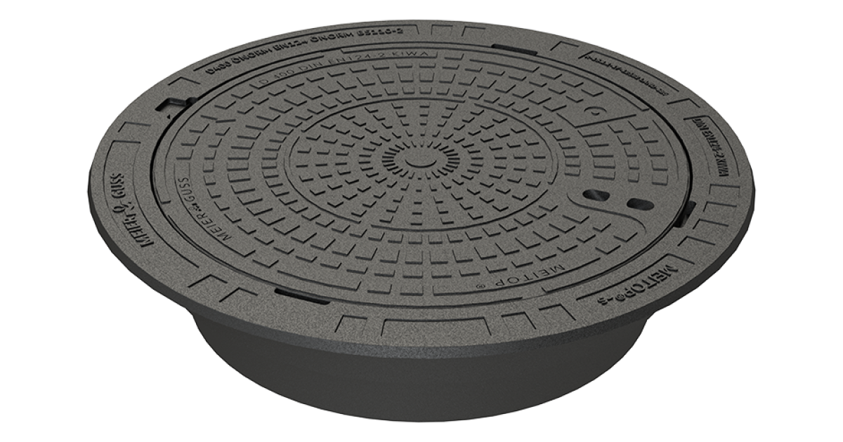 MEITOP-S DN600, D400 Self-leveling type round frame and cover with hinge