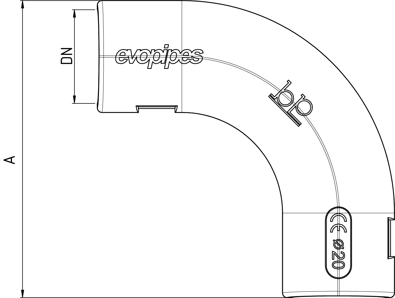 Split elbow 90° 0H Halogen-free conduit accessories