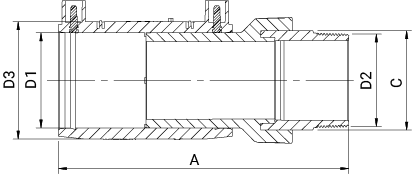 Electrofusion coupler with PE/BRASS transition Electrofusion fitting ...
