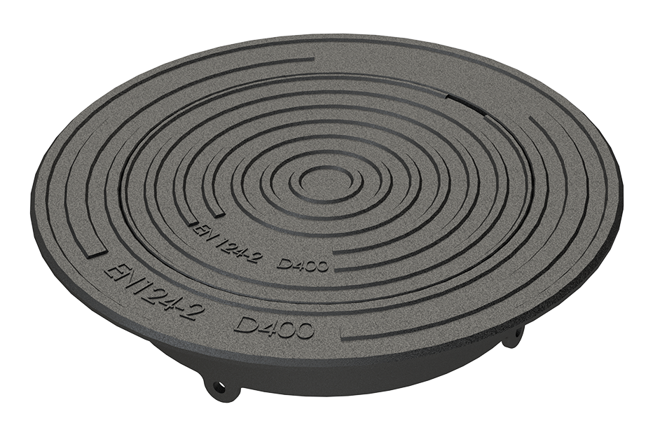 Cover DN315, D400 Round frame and cover with DN/OD 315 mm telescopic pipe